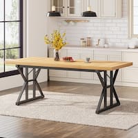 Dining Table for 8 People, 70.87-inch Rectangular Wood Kitchen Table ...
