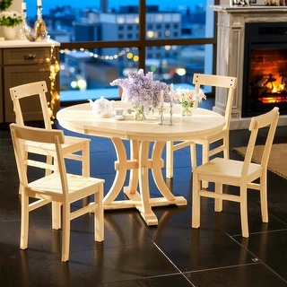 Rustic Kitchen Table Set, Round Shape, Minimal Dining Chairs - Bed Bath ...