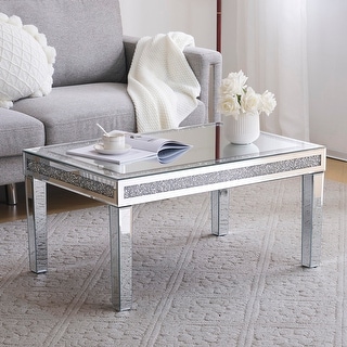 Mirrored Coffee Table with Crystal Inlay - Bed Bath & Beyond - 40783867