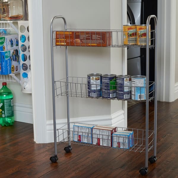 Household Essentials 3 Shelf Storage Cart with Wheels - 7.0"L x 20.0"W ...