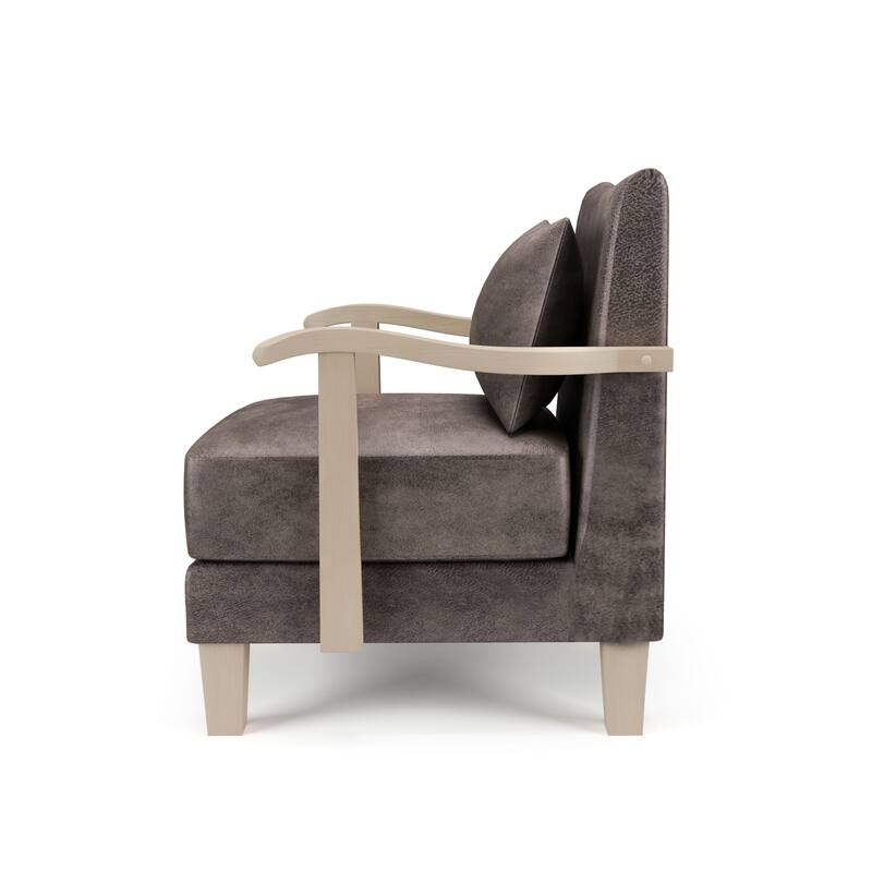 Cova Contemporary Brown Faux Leather Upholstered Accent Chair by ...
