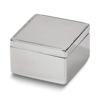 Curata Nickel-Plated Square Hinged Box with Velour Lining - Bed Bath ...