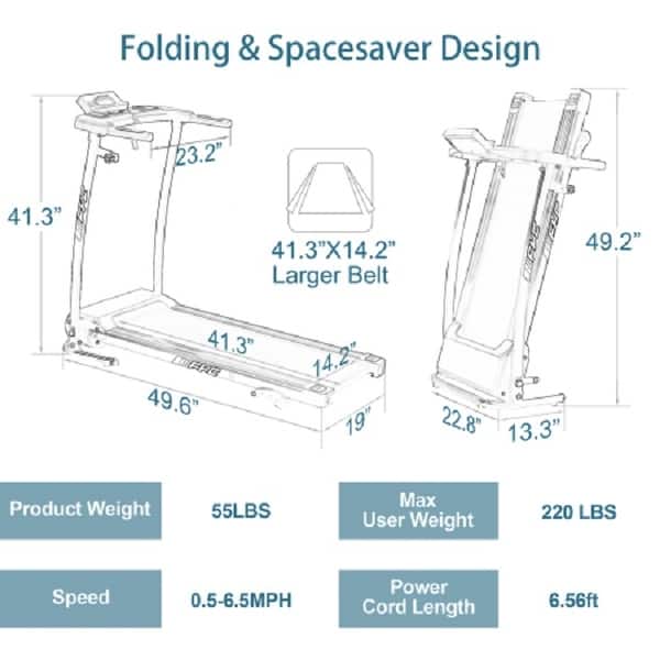 FYC Folding Treadmill for Home Portable Electric Motorized Treadmill ...