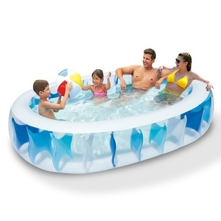 Blow Up Family Pool, Bestway Inflatable Swimming Pool for Kids Foldable ...