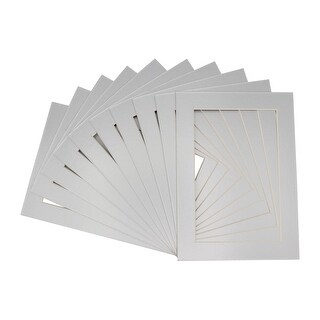 Pack of TEN 6x10 Mats Bevel Cut for 4x8 Photos - Acid Free Metallic ...