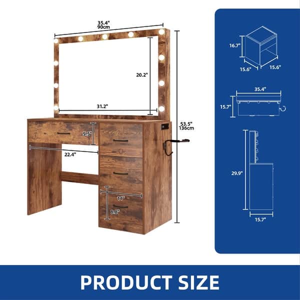 vanity table dimensions