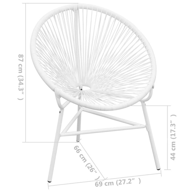 vidaXL Patio String Moon Chair Poly Rattan White - Overstock - 31056442
