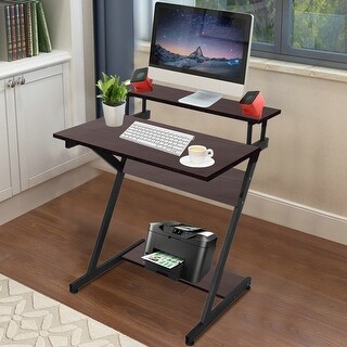 Computer Desk Writing Table Monitor Shelf Corner Study Writing Small ...