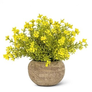 Yellow Flowering Plant In A Round Pot Artificial Flower - Multi - Bed ...