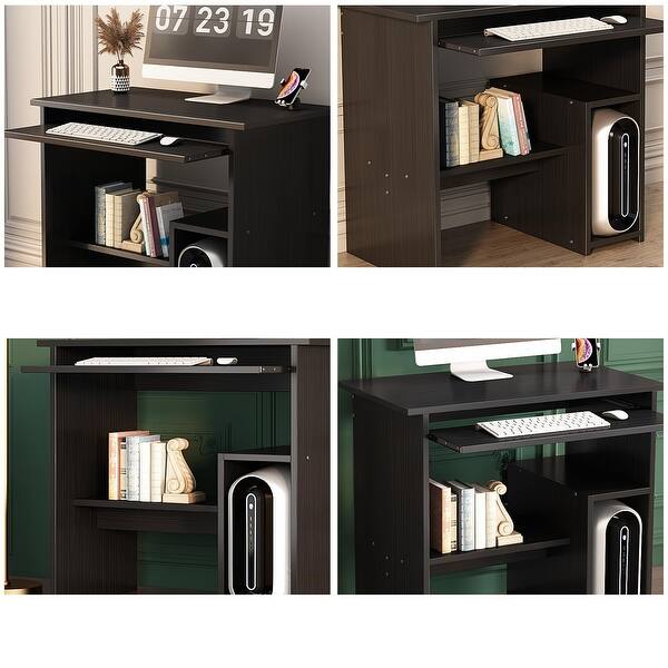 Small Computer Desk for Home Office - Compact Desktop PC and Laptop ...