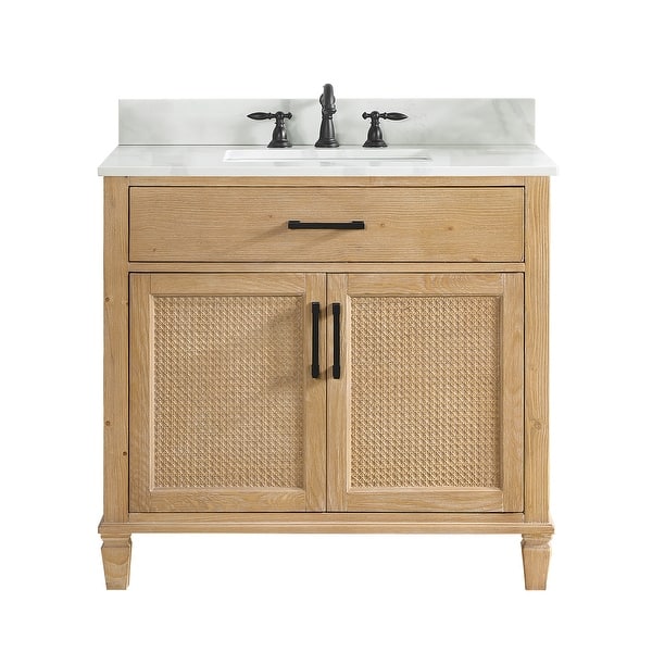 Altair Solana Bath Vanity with Calacatta White Quartz Stone Countertop ...
