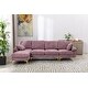 4-Person Sectional Sofa Polyester Padded Seat Chaise Accent Sofa with ...