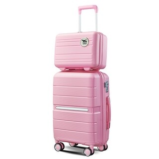 Pink Hardside Lightweight Luggage Suitcase 4 Piece Set Expandable PC ...