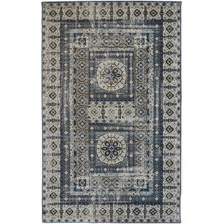 HomeRoots 13' X 15' Abstract Power Loom Distressed Area Rug - 12' x 15 ...