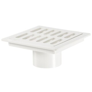 3.86" PVC Insert-in Floor Drain w Square Hair Strainer Removable Cover ...