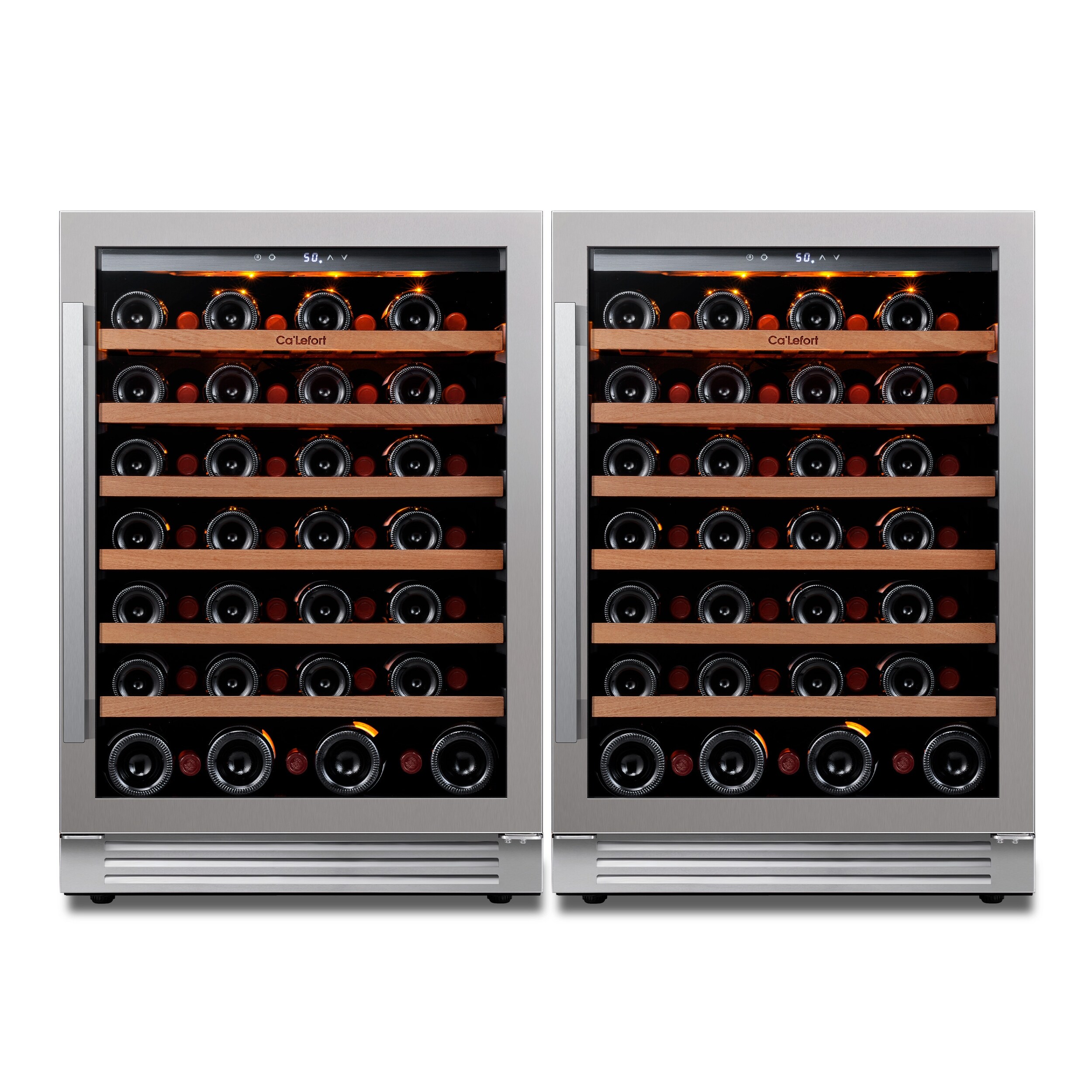 Newair Shadow Series Wine Cooler Refrigerator, 56 Bottles, Dual ...