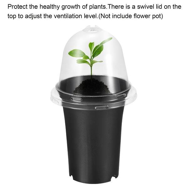 10.5cm Garden Cloche Dome Round Humidity Plant Protector Cover Clear ...