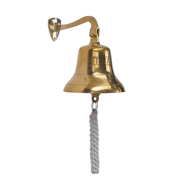 Silver, Gold or Brass Bell Decorative Bell with Rope Detailing - 6 x 8 ...