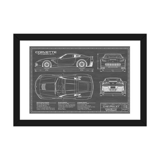 iCanvas "Corvette (C7) Stingray Black" by Action Blueprints - Bed Bath ...
