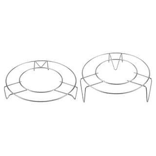 2pcs Steam Rack 6.9" Dia Metal Trivets for Cooker Silver (1"/2.6" Tall ...