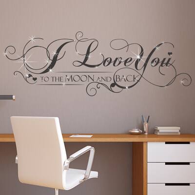 Walplus Wall Sticker I Love You Quote Swarovski Crystal Home Decor ...