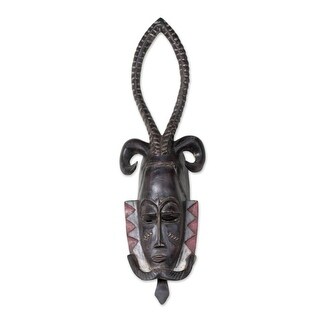 Handmade Bravery of the Goat Ivoirian wood mask (Ghana) - Bed Bath ...