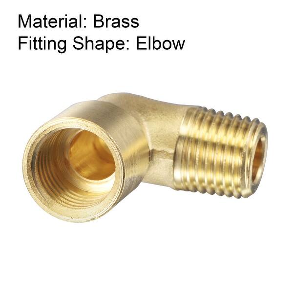 2pcs Brass Hose Fitting Elbow 1/4NPT Male to 1/4NPT Female Thread Pipe Connector - Golden - 1 ...