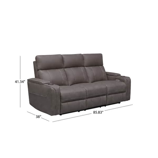 Abbyson Avenger Fabric Power Reclining Sofa with Dropdown Table - Bed ...