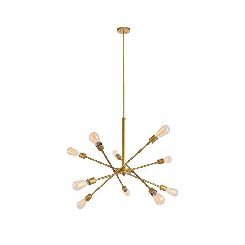 10-Light 27 inch Sputnik Pendant - Overstock - 22806998