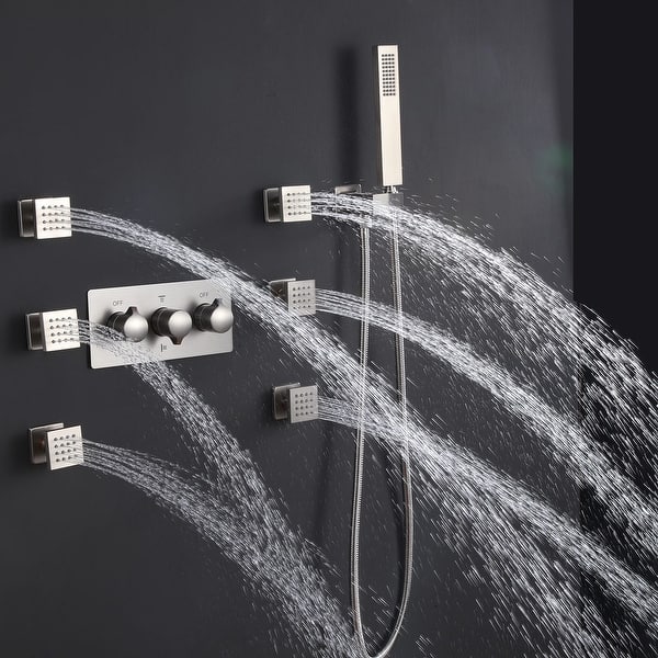 Ceiling Mounted Luxury LED Rainfall Shower System With Body Spray ...