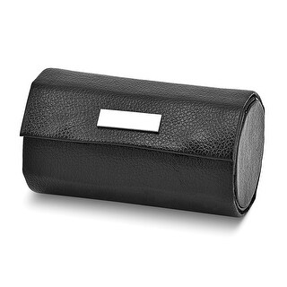 Curata Black Leather Snap Closure Three Level Jewelry Roll - Bed Bath ...