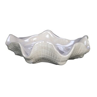 Pearly Decorative Clam Shell Tabletop Figurine 8.5 Inches - White - Bed ...