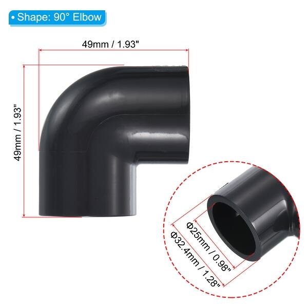 2Pcs UPVC Pipe Fitting Elbow 25mm Socket 90 Degree Adapter Connector ...