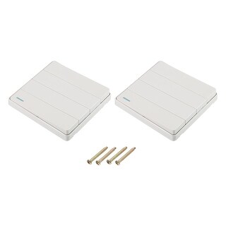 Light Switch Wall Push Button 4 Gang 1 Way White 250V 10A 86mmx86mm ...