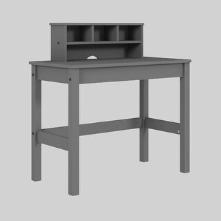 Writing Desk with Hutch and Storage Compartments, Spacious Work Area ...