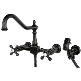 Elements Of Design Double Handle 8" Center Wall Mounted Kitchen Faucet ...