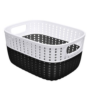Simplify 2-Tone Decorative Small Storage Basket in Black - 9.4"x 7"x 4. ...