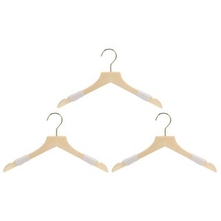 3pcs Wooden Suit Hangers Flat Head Rope Wooden with Swivel Hook - Bed ...
