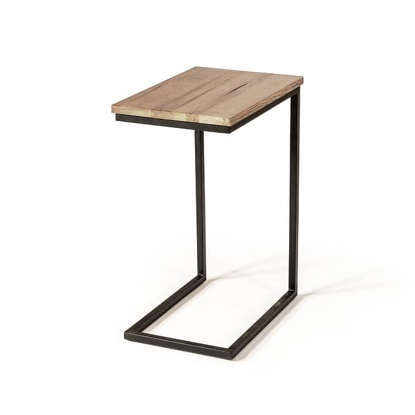 Modrest Turner Aged Oak C Shape Side Table - Bed Bath & Beyond - 36799110