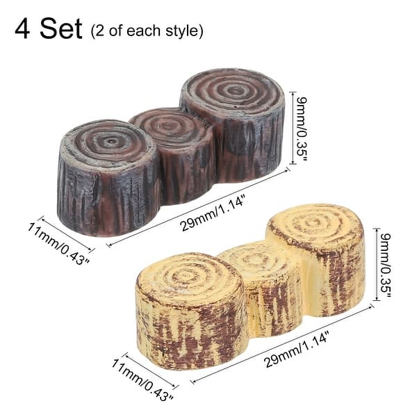 Miniature Tree Stumps Stools Root Stump Grey And Wood Color 4 Sets