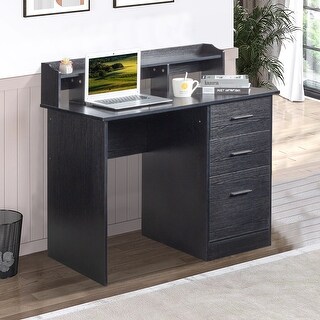 Compact Particleboard Computer Desk with 3 Drawers for Office, Home ...