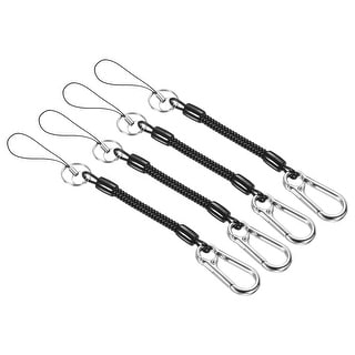 Retractable Coil Spring Keychain with Big Rings 4 Pack Plastic - Bed ...