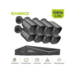 SANNCE 8CH 1080P Home Security Camera System 8PCS 2MP Bullet Cameras ...