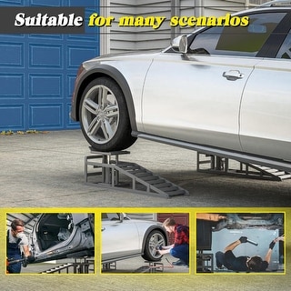 2Pcs 11000Lbs Hydraulic Low Profile Car Lift Service Ramp - 2 Pack ...