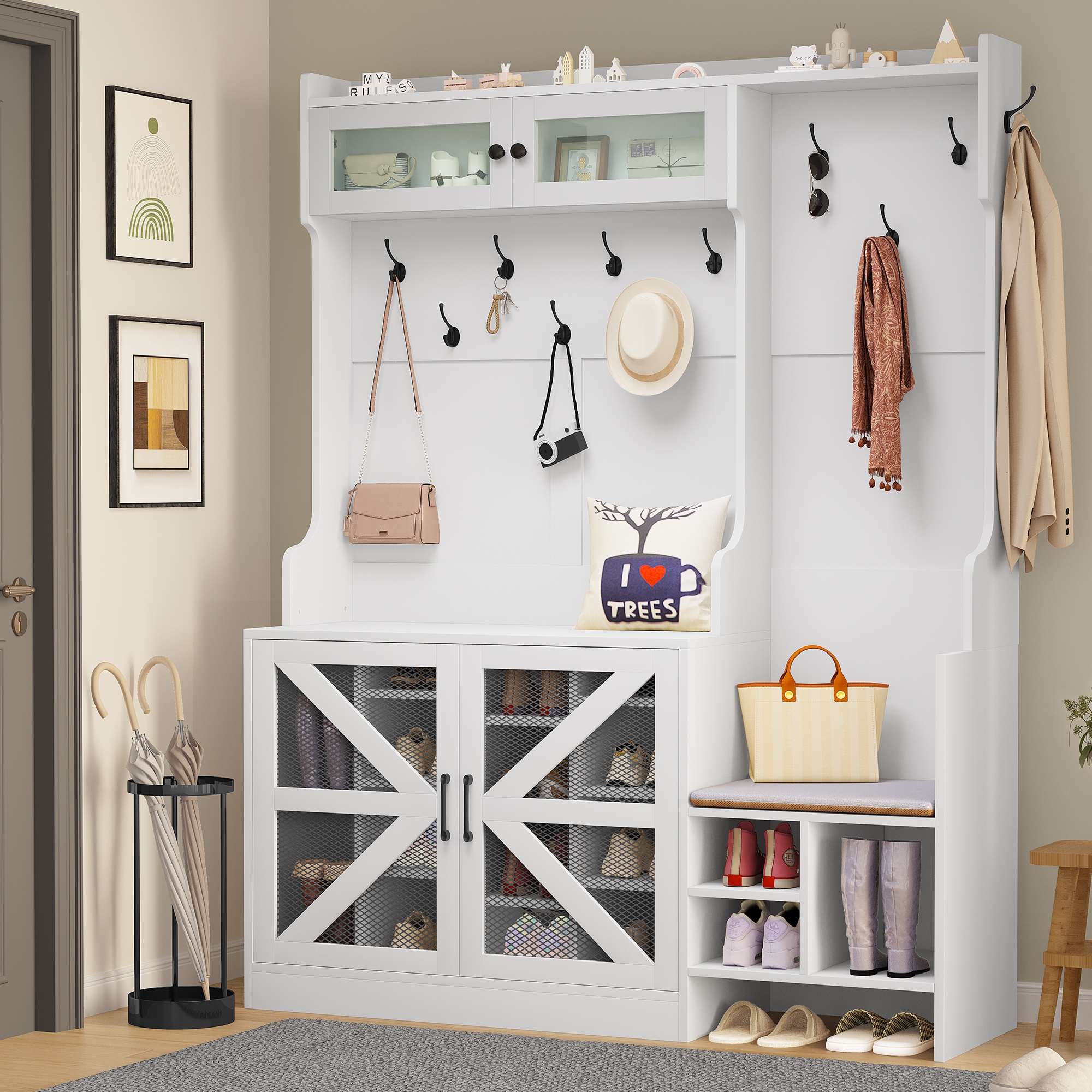 Farmhouse mudroom bench store