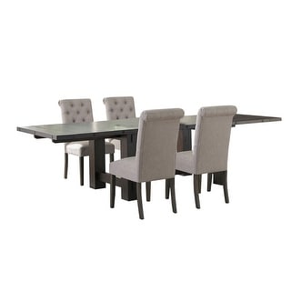 5 Piece Rectangular Dining Set with Extension Leaf - Bed Bath & Beyond ...