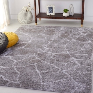 SAFAVIEH Tahoe Shag Gret Abstract 1.2-inch Thick Rug - On Sale - Bed ...