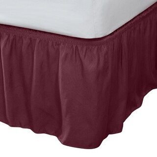 Home Details Wrap Around Bed Ruffle Queen/King in Burgundy - Bed Bath ...