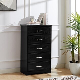 Stylish 5 Drawer Sideboard Cabinet with Antique Knobs for Hallway and ...