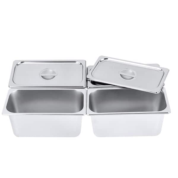 4-Pack Full Size 6" Deep Stainless Steel Steam Table Pans - Bed Bath ...